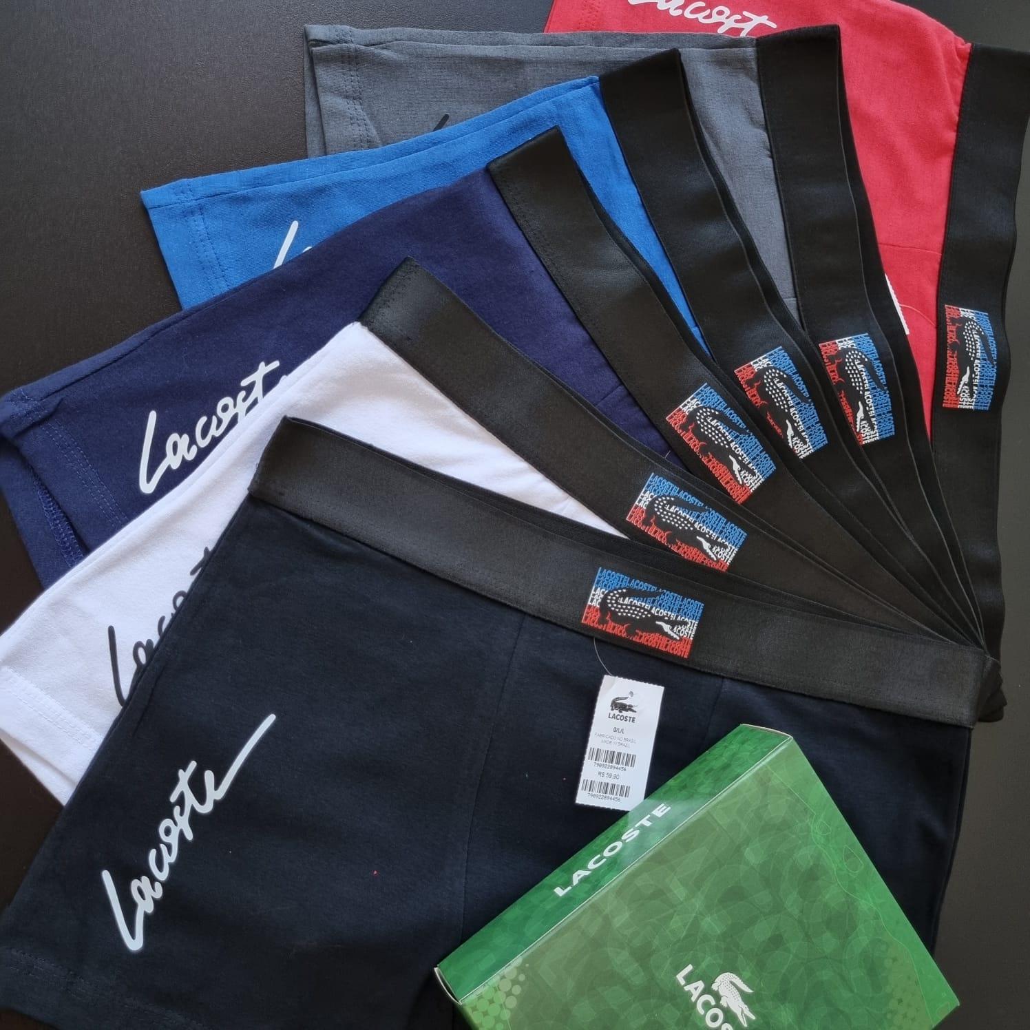 KIT 3 CUECA LACOSTE BOX LUXO CINZA PRETO AZUL – RP Roupas – Roupas e ...